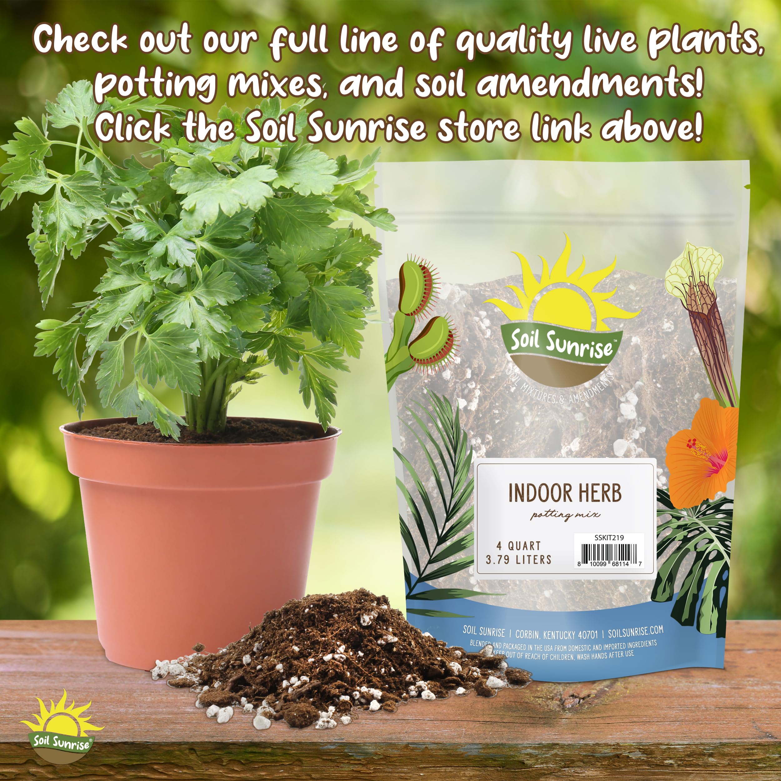 Lavender Potting Soil Mix (4 Quarts), Indoor/Outdoor Container Gardening Blend for Lavender Herb Plants