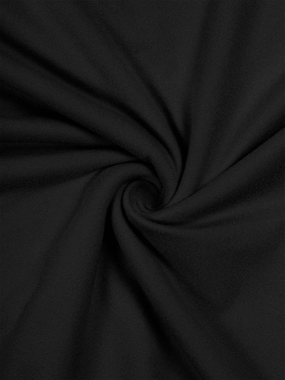 Womens Sexy Square Neck Double Lined Seamless Fitted Shirts Stretchy Long Sleeve Bodysuit Tops Black Medium