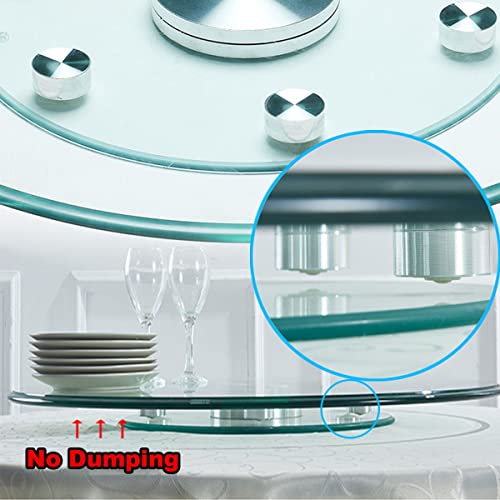 Glass Lazy Susan Turntable, with Silent Smooth Aluminum Alloy Bearing, Diameter is 30 Inches, Round Tabletop Rotating Serving Tray, for Kitchen Dining, Parties, Wedding