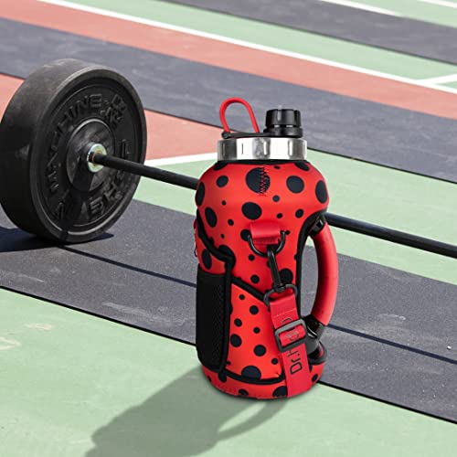 DR.HYDRO Half Gallon Water Bottle with Sleeve Includes Straw & Chug Lid - BPA Free Sports Water Jug | Leakproof Large Water Bottle with Silicone Handle (74 Ounce)