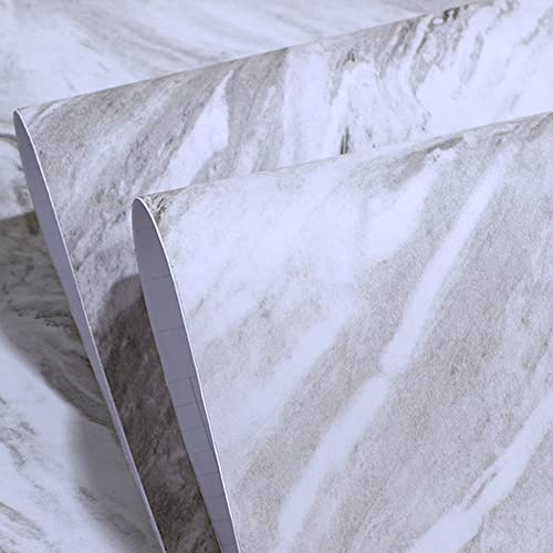 Moyishi Matte Ink White Granite Look Marble Gloss Film Vinyl Self Adhesive Counter Top Peel and Stick Wall Decal 15.7''x118''