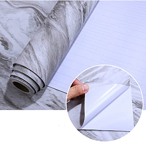 Moyishi Matte Ink White Granite Look Marble Gloss Film Vinyl Self Adhesive Counter Top Peel and Stick Wall Decal 15.7''x118''