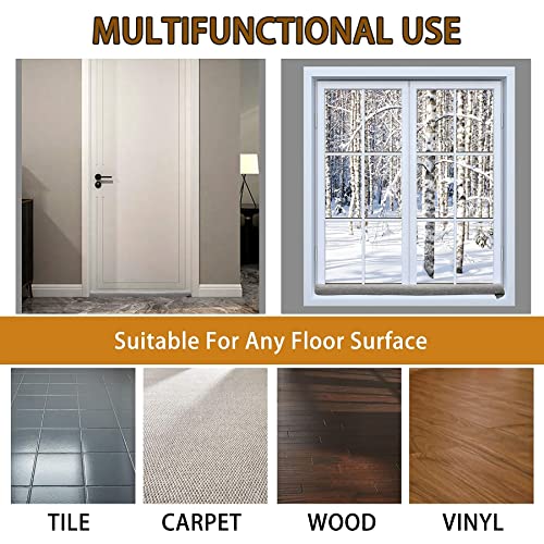 DreamQuil Twin Door Draft Stopper, Under Door Draft Blocker Door Sweep Weather Stripping Free Adhesive Adjustable Noise Stopper (White, 32-36 Inch)