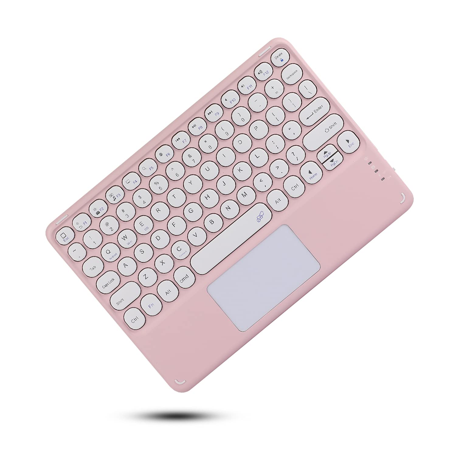 Keyboard Case for Galaxy Tab A7 10.4 inch 2020 (SM-T500 T505 T507) Keyboard Case with Touchpad Cute Round Key Color Keyboard Detachable Bluetooth Keyboard Cover (Pink)