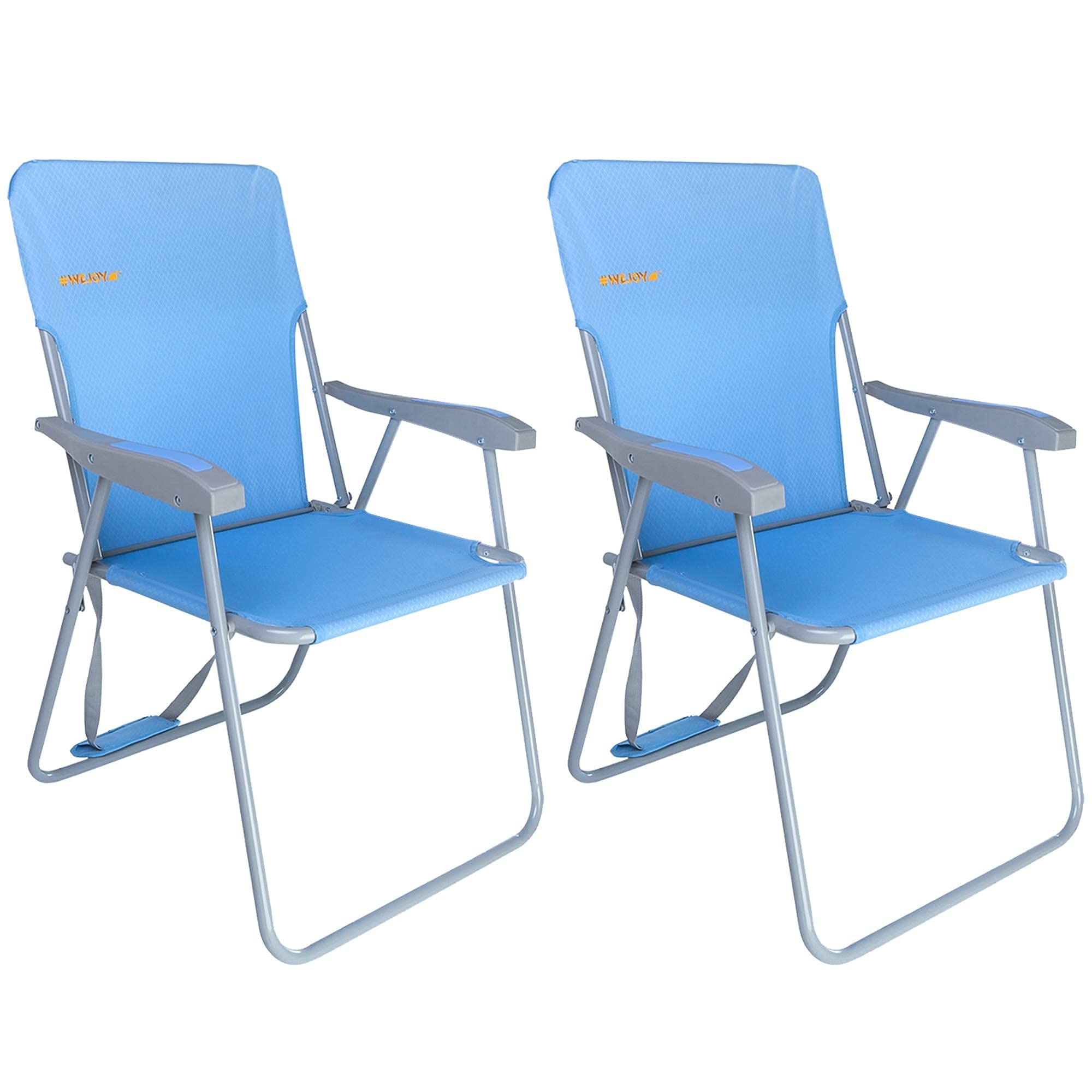 #WEJOY Folding Webbed Lawn Beach Chair,High Back Seat Backpack Portable Lightweight Chairs+High Back Folding Beach Chair,Lightweight Camping Lawn Chairs for Adults with Hard Arm,Headrest,Pocket