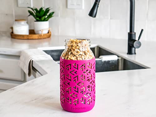 JarJackets Silicone Mason Jar Protector Sleeve - Fits 64oz Mason Jars (1, Berry)