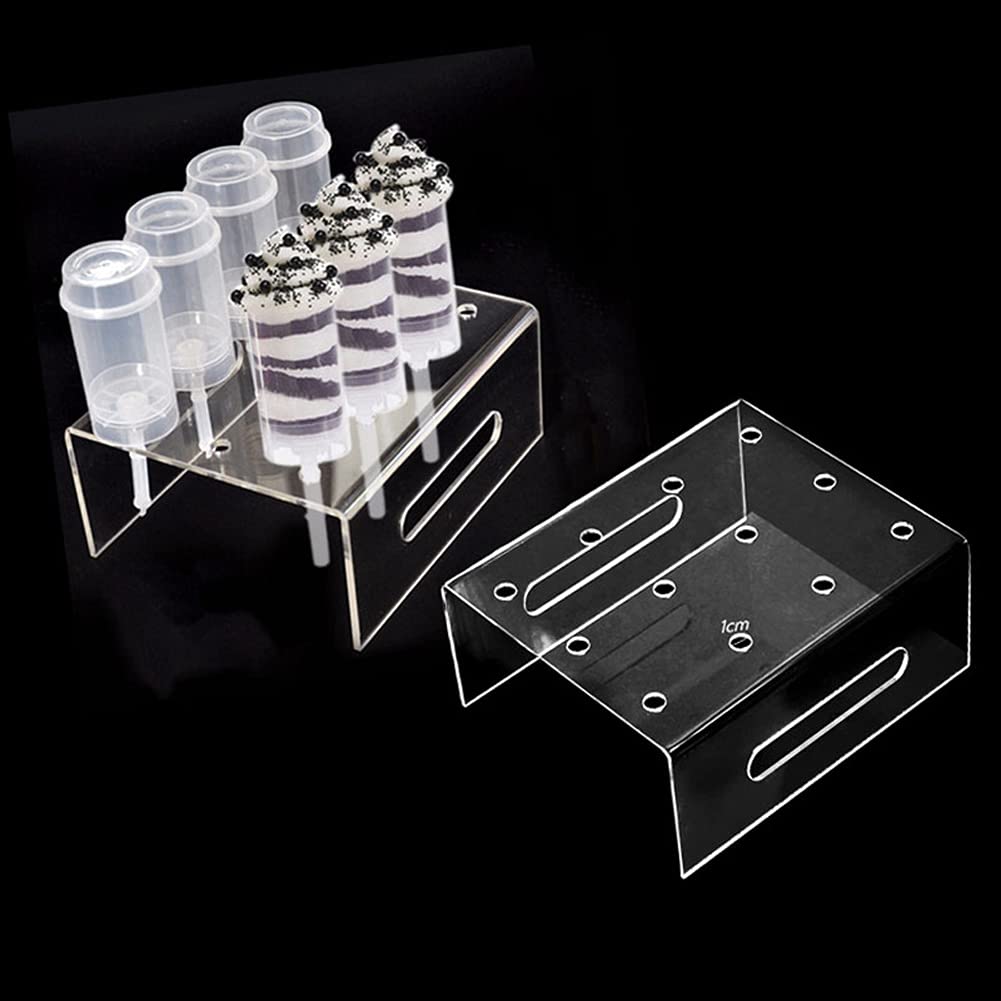 esowemsn 12 Hole Push Pop Cake Stand Clear Acrylic Push Up Cake Pop Shooter Push Pops Cake Containers