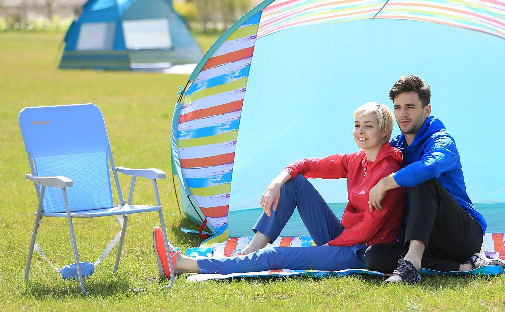 #WEJOY Folding Webbed Lawn Beach Chair,High Back Seat Backpack Portable Lightweight Chairs+High Back Folding Beach Chair,Lightweight Camping Lawn Chairs for Adults with Hard Arm,Headrest,Pocket