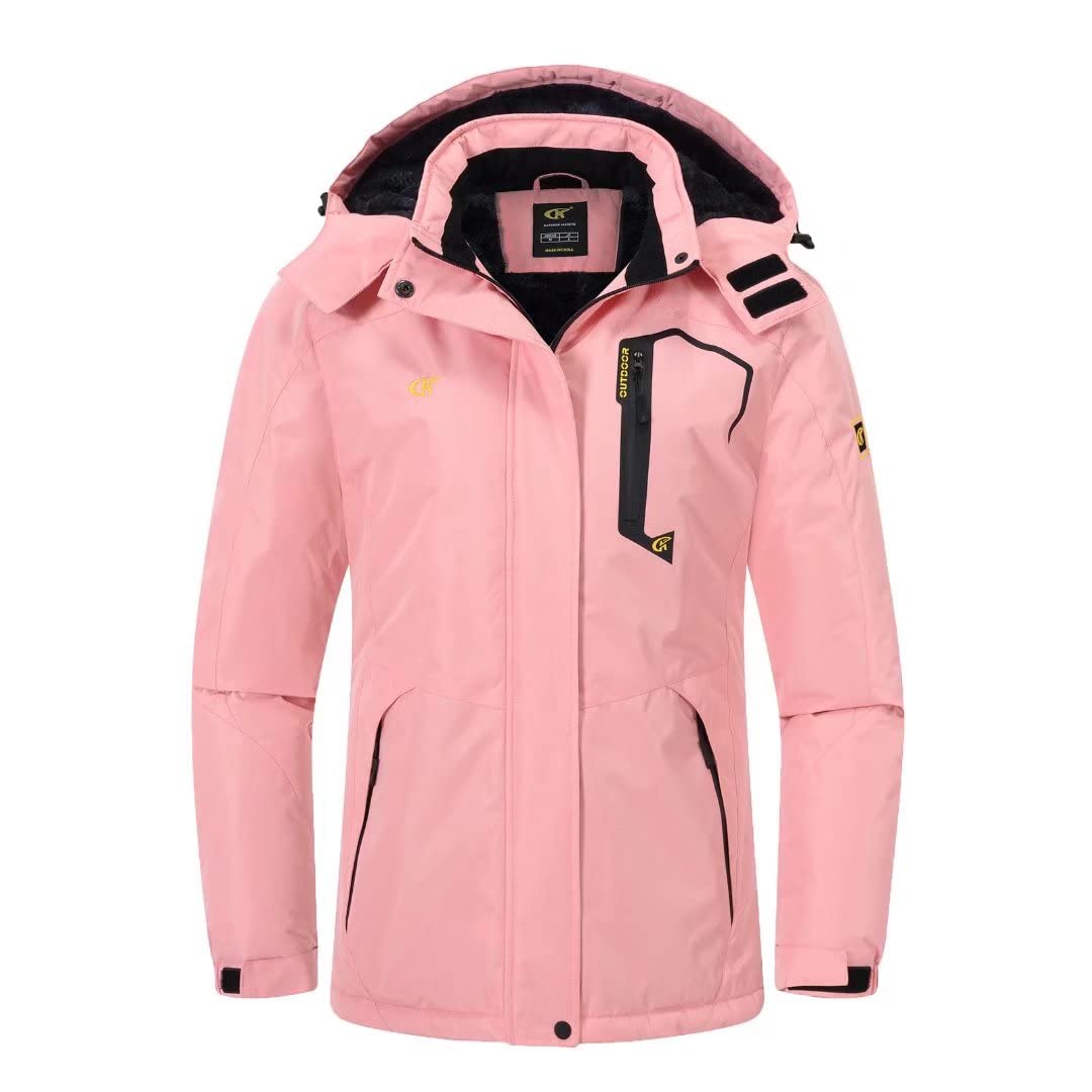 Pdbokew Women's Skiing Snowboarding Jackets Fleece Hood Mountain Snow Coat