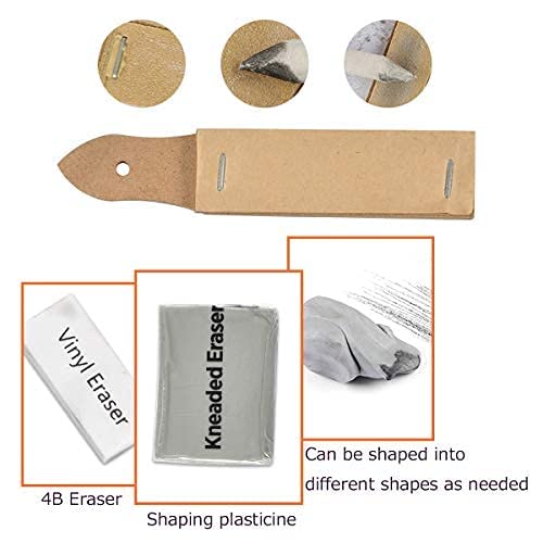 Merooart 37 Professional Drawing Pencil Set-A complete art sketching set for beginners and professional artists, with two 50-page sketchbooks, charcoal sticks, graphite sticks and erasers, zipper box