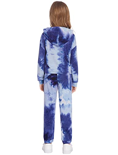Greatchy Little Girls Tie Dye Set Clothes Outfits Jogger Sweatsuits Tracksuits Sweatshirts Hoodies Pants Sets Size 8-9 Years