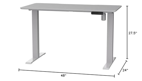 Vari Essential Height Adjustable Electric Standing Desk - Home Office With VariDesk Sturdy T-Legs - Quiet Motorized 48x24 Inch Small Desk - White - 1 Box