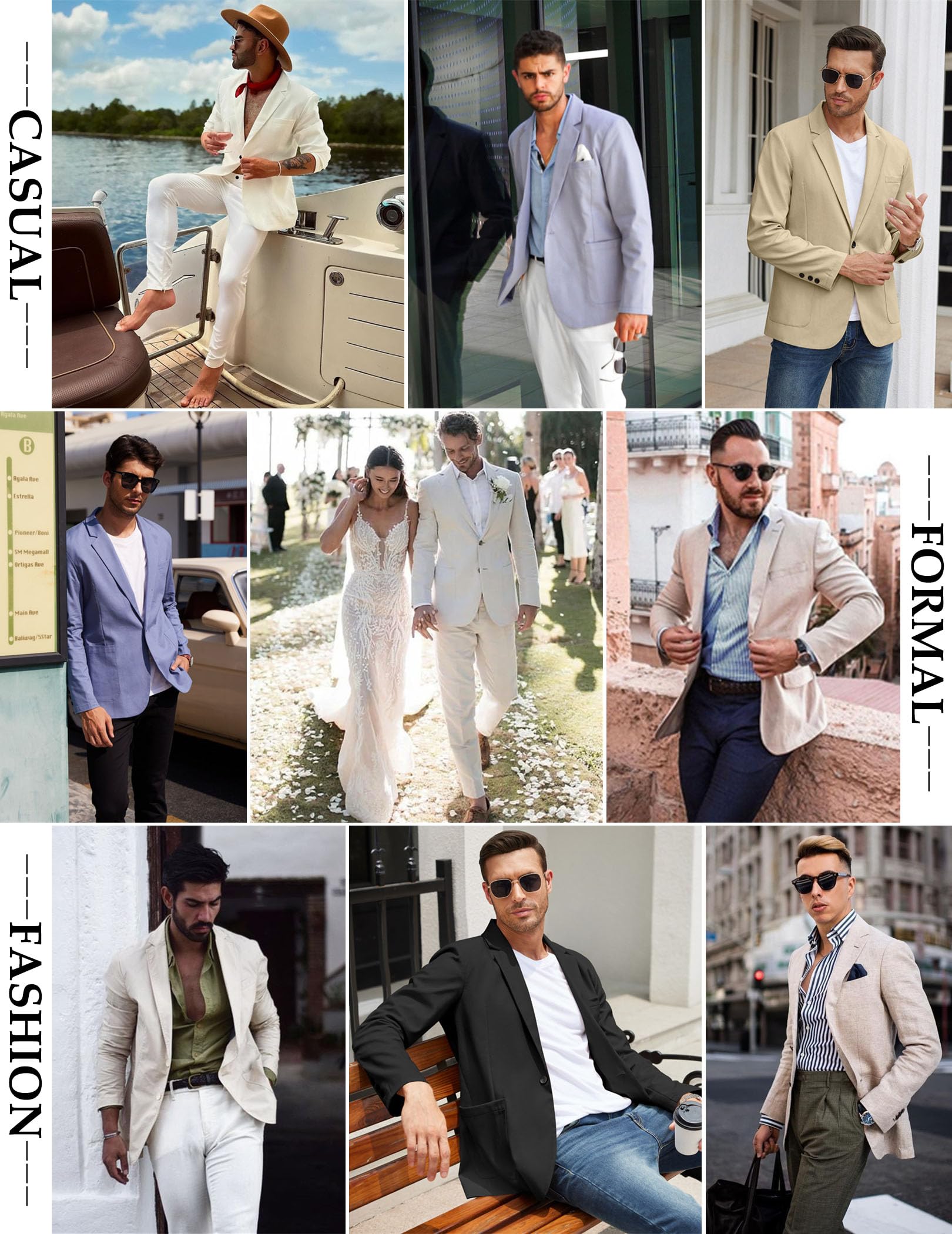 COOFANDY Men's Casual Linen Blazer Lightweight Regular Fit One Button Sport Coat Wedding Suit Jacket Denim Blue