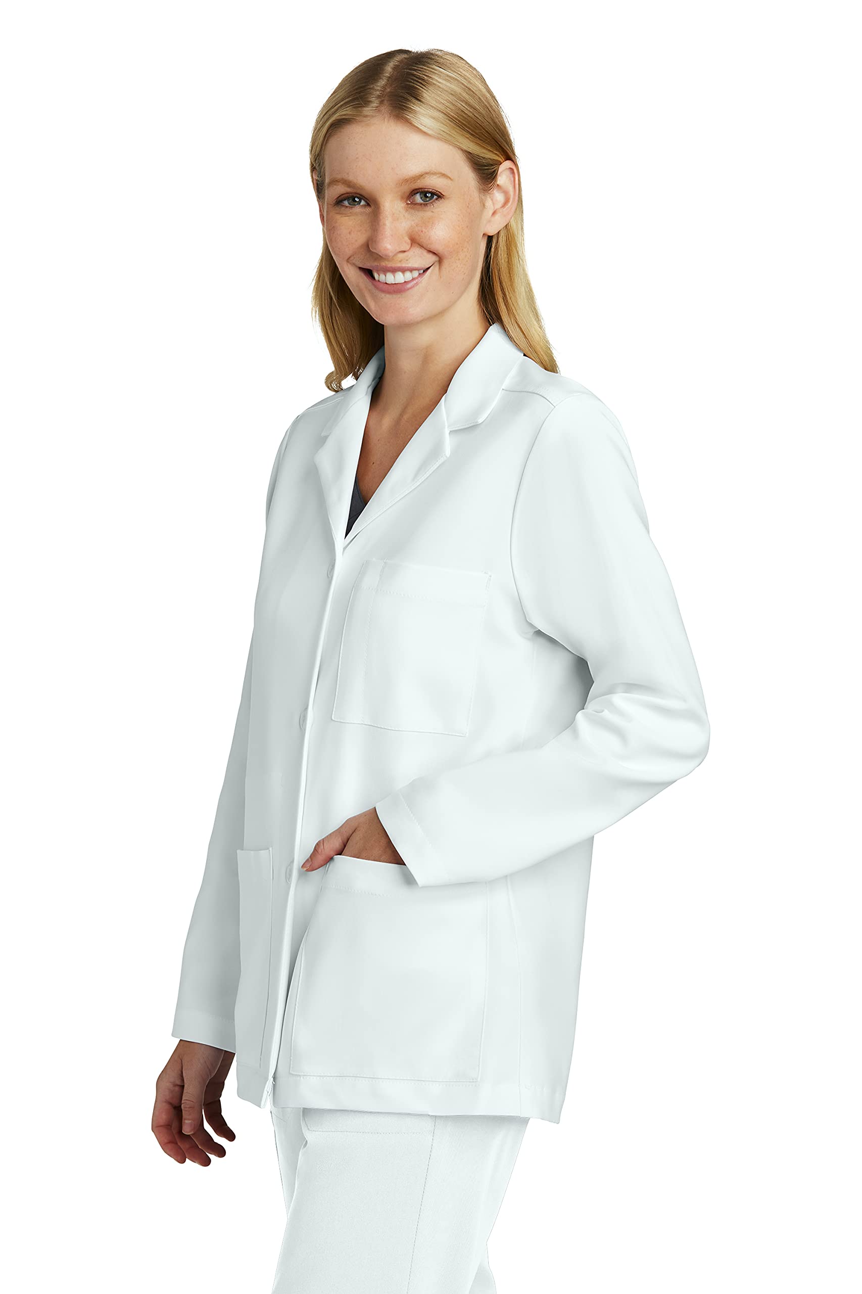 Custom Embroidered Womens Medical Laboratory Coats - Add Your Name or Text - Long Sleeve 3-Pocket Consultation Coats
