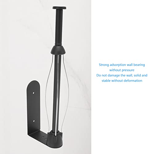 Kitchen Damper Paper Holder, Stainless Steel Damper Paper Holder Kitchen Punch Free Preservative Film Roll Hanger Anti Slip Rustproof Bathroom Tissue Holder Black