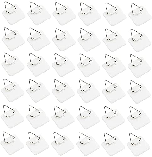 Invisible Adhesive Plate Hanger Set, 50Pieces Adhesive Hang Tabs Plate Hangers Vertical Plate Holders for The Wall Small