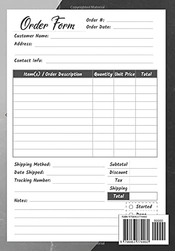 Order Log: Track Customers' Orders & Shipping Details Order Book, Order Tracking Log, for Home Based Online Small Businesses and Retail Stores, Marble Cover