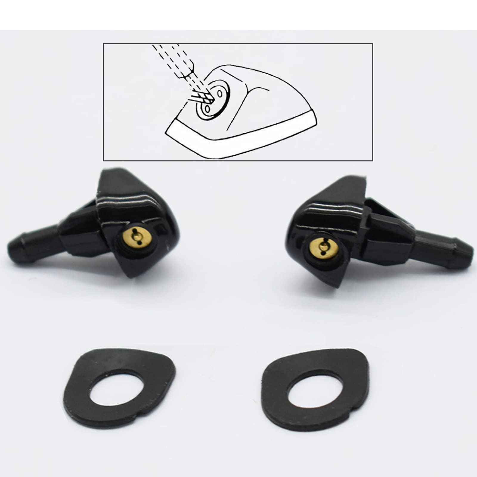 Lyqfff for Toyota Hilux LN85 LN145 Tiger 4Runner Pickup Tacoma LN106 LN165 LN90 SR5, x2 Front Windshield Wiper Washer Nozzle Jet Spray