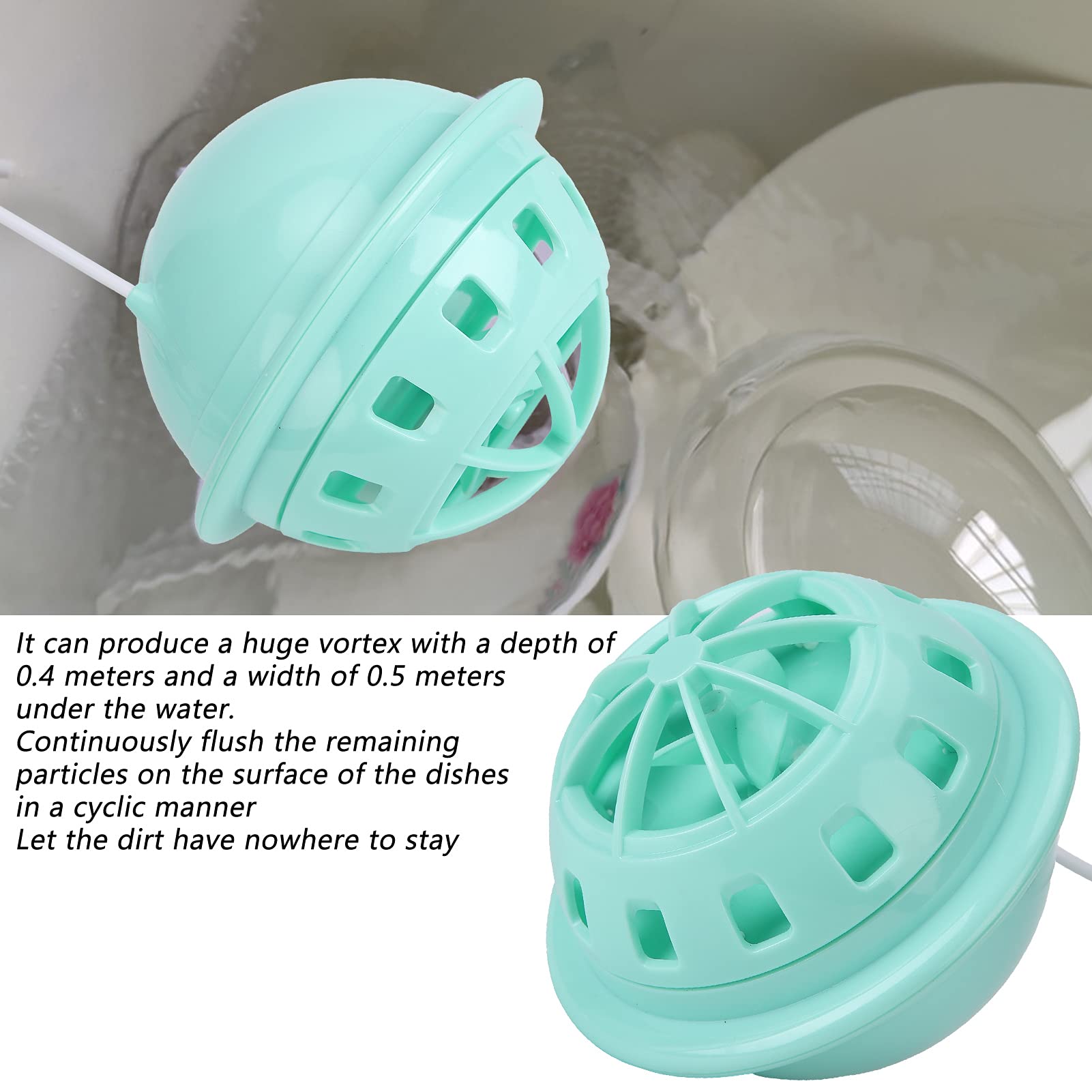 USB Dishwasher, Dish Washing Machine Household Kitchen Supply 15 Minutes Quickly Remove To Dishware Fruit Vegetable(green)