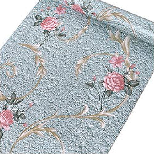 HOYOYO 17.8 x 118 Inches Self-Adhesive Liner Paper, Removable Shelf Liner Wall Stickers Dresser Drawer Peel Stick Kitchen Home Decor, Blue Vintage Peony
