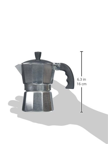 IMUSA USA B120-42V Aluminum Espresso Stovetop Coffeemaker 3-Cup, Silver