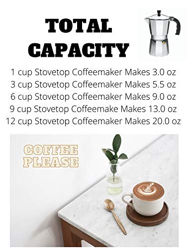 IMUSA USA B120-42V Aluminum Espresso Stovetop Coffeemaker 3-Cup, Silver