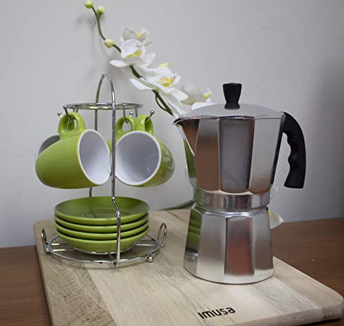 IMUSA USA B120-42V Aluminum Espresso Stovetop Coffeemaker 3-Cup, Silver