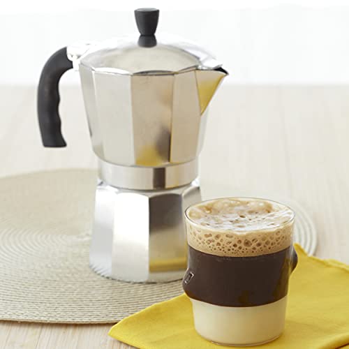 IMUSA USA B120-42V Aluminum Espresso Stovetop Coffeemaker 3-Cup, Silver