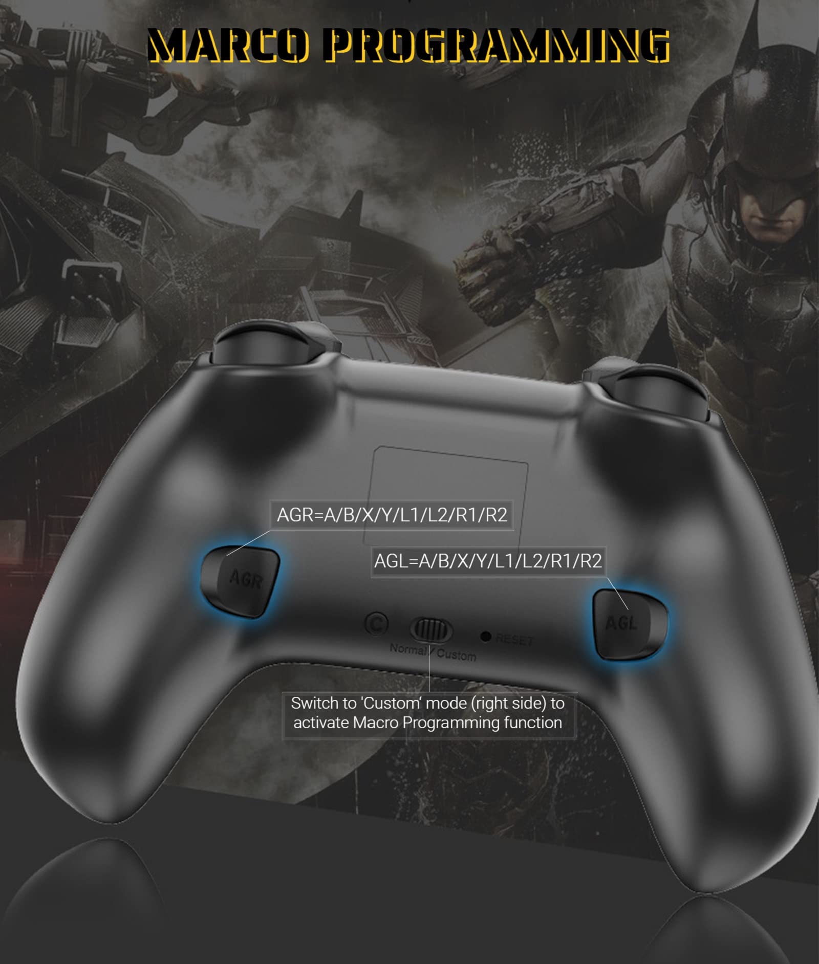 arVin Bluetooth Controller for iPhone/iPad/iOS/Android/Tablet/Switch Controller, Wireless Gaming Gamepad for iPhone14/13/12/11, Samsung Galaxy S22/S21/S20 Ultra with Phone Holder, Back Button, Turbo