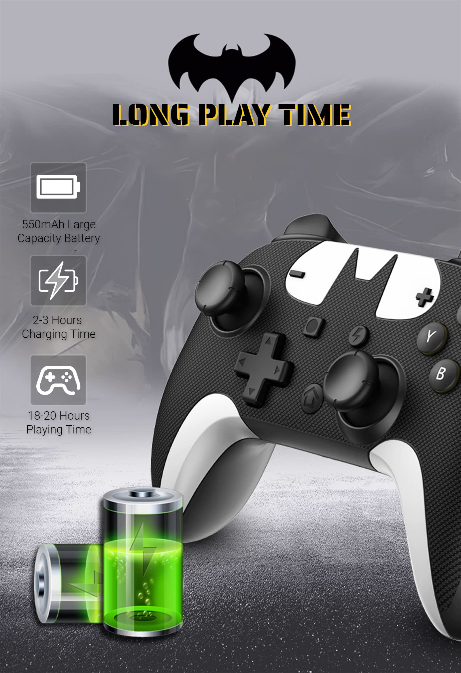 arVin Bluetooth Controller for iPhone/iPad/iOS/Android/Tablet/Switch Controller, Wireless Gaming Gamepad for iPhone14/13/12/11, Samsung Galaxy S22/S21/S20 Ultra with Phone Holder, Back Button, Turbo