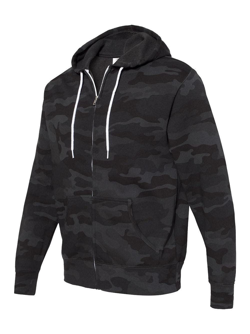 Independent Trading Co. - Lightweight Full-Zip Hooded Sweatshirt - AFX90UNZ - L - Black Camo