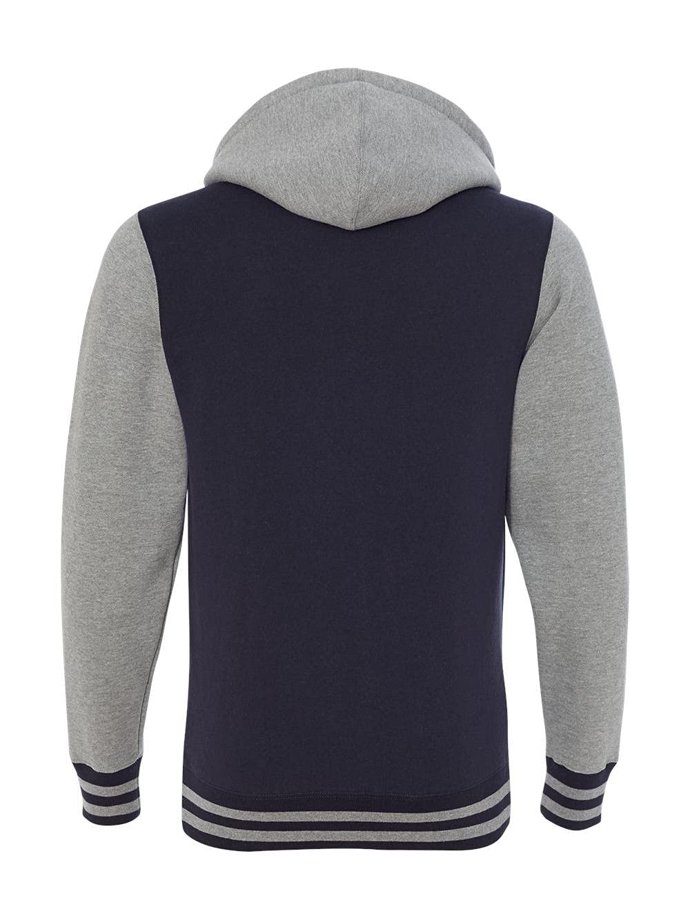 Independent Trading Co. - Heavyweight Varsity Full-Zip Hooded Sweatshirt - IND45UVZ - S - Classic Navy/Gunmetal Heather