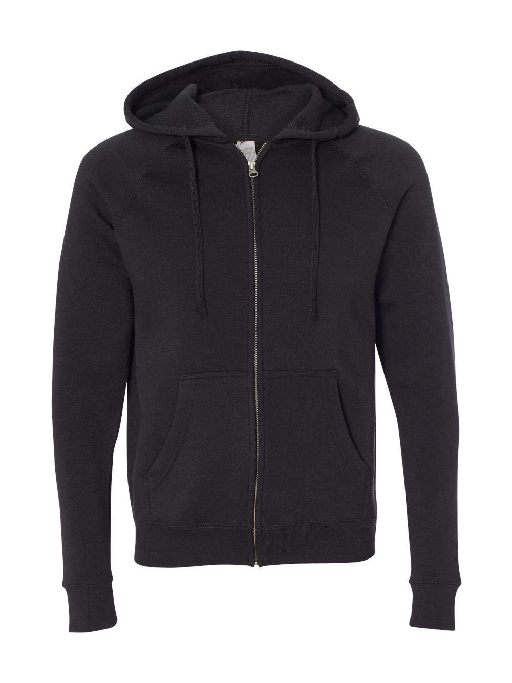 Independent Trading Co. - Special Blend Raglan Full-Zip Hooded Sweatshirt - PRM33SBZ - L - Black
