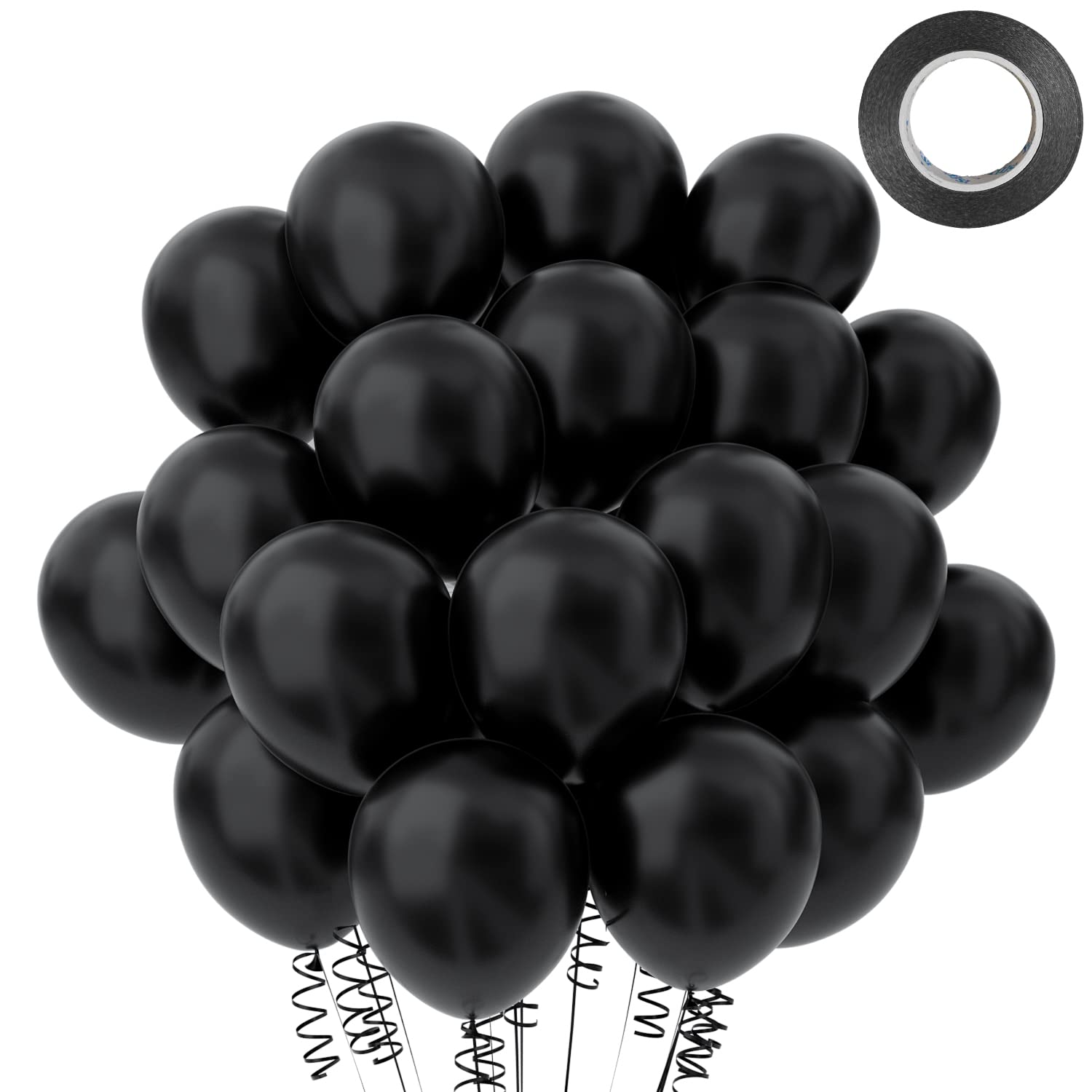 Black Balloons Latex Party Balloons,12inch 62Pack Round Helium Balloons for Birthday Party Graduation Anniversary Wedding Or Other Party Decorations