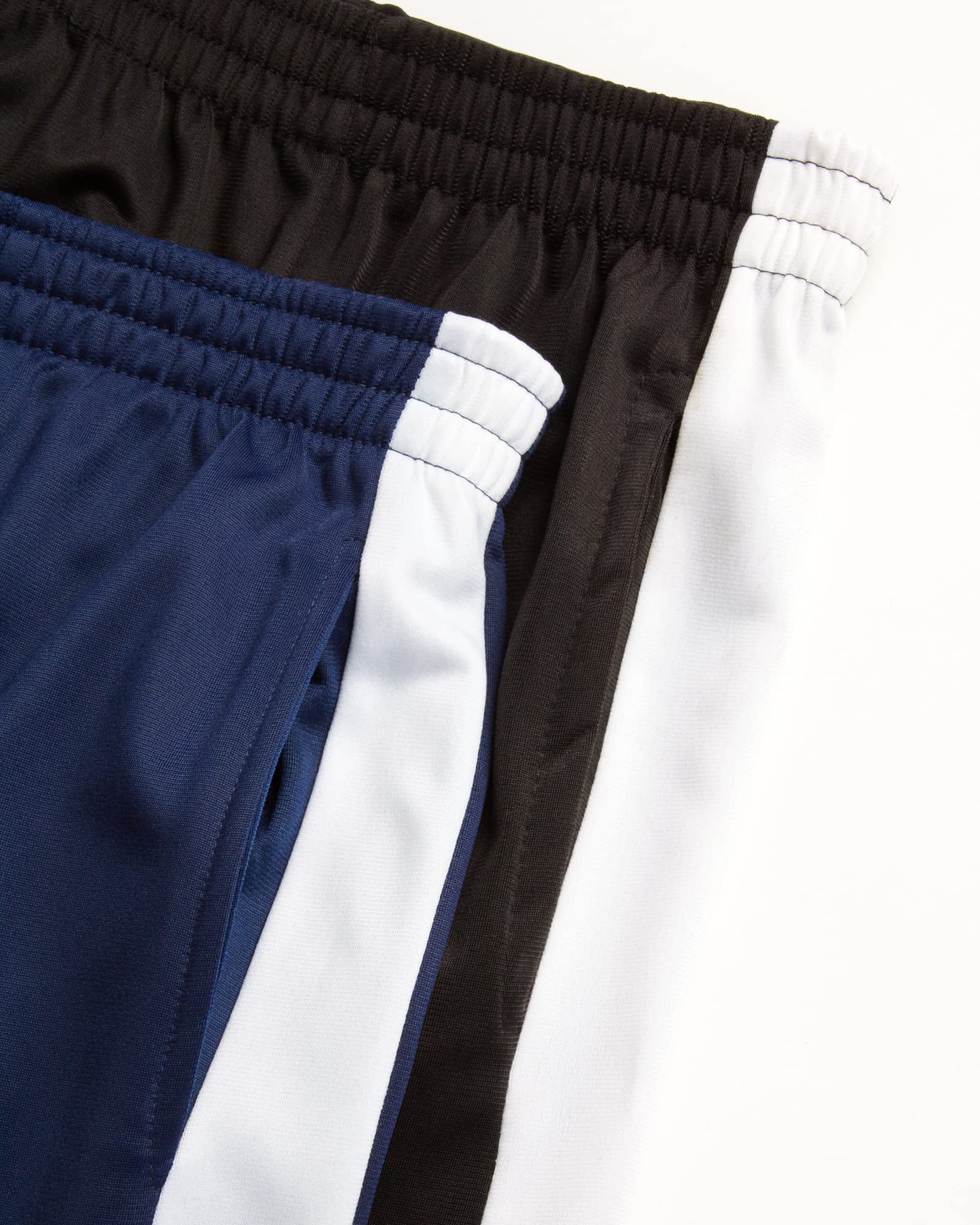 Quad Seven Boys' Sweatpants - Breathable Active Tricot Jogger Track Pants with Side Pockets - Sweatpants for Boys (4-18), Size 16-18, Navy/Black/Charcoal/Black