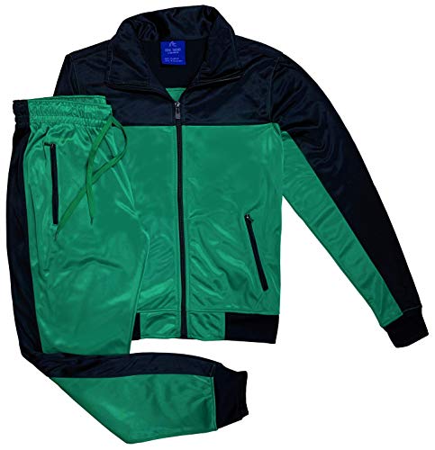 Royal Threads Canada Women's 2-Piece Fashionary Tracksuit Full Track Jacket & Jogger Track pants Jumpsuit, Green-black