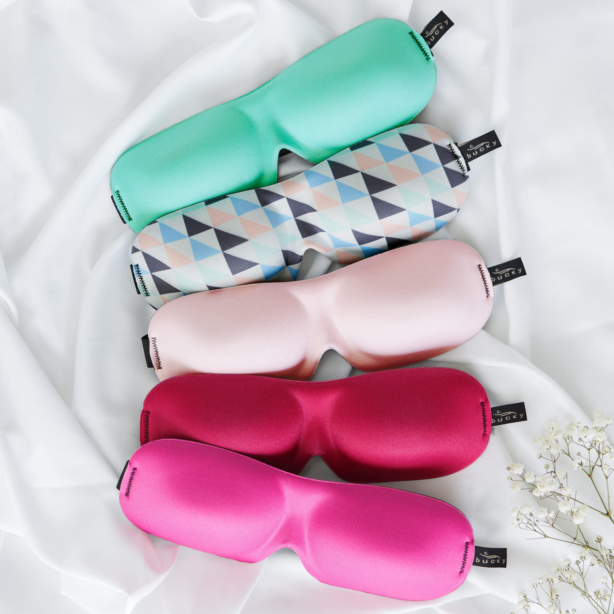 Bucky 40 Blinks No Pressure Solid Eye Mask for Sleep & Travel, Magenta, One Size