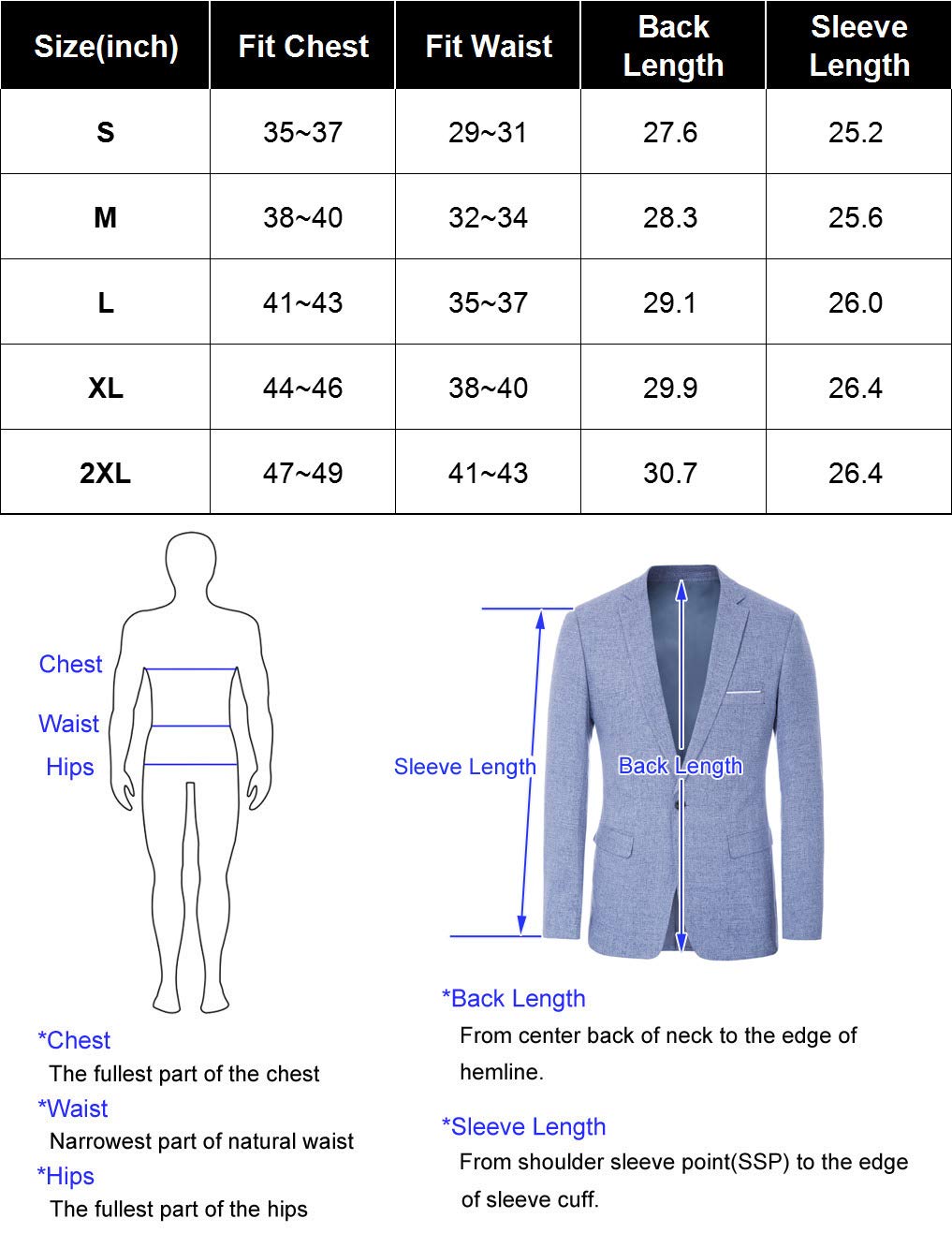 Men's Tailored Casual Blazer Slim Fit One Button Business Sport Coat Navy L