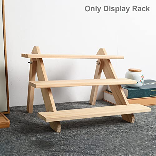 EKDJKK 3 Tier Wooden Cupcake Stand, Earring Display Stands for Selling, Desktop Ladder Plant Stand, Rustic Retail Display Riser Jewelry Holder Stand for Cupcakes, Desserts, Brooch, Bracelet, Tabletop