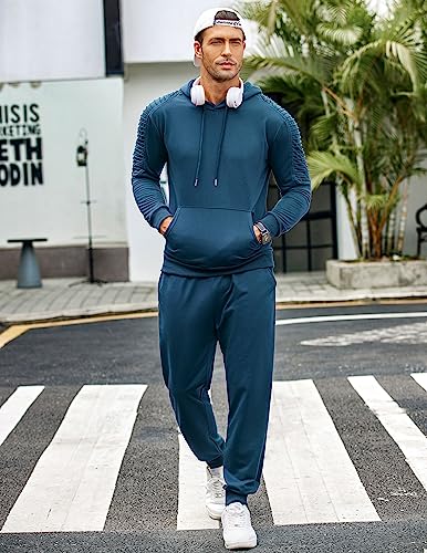 COOFANDY Men's 2 Piece Tracksuit Hoodie Sweatsuit Sets Casual Jogging Athletic Suits