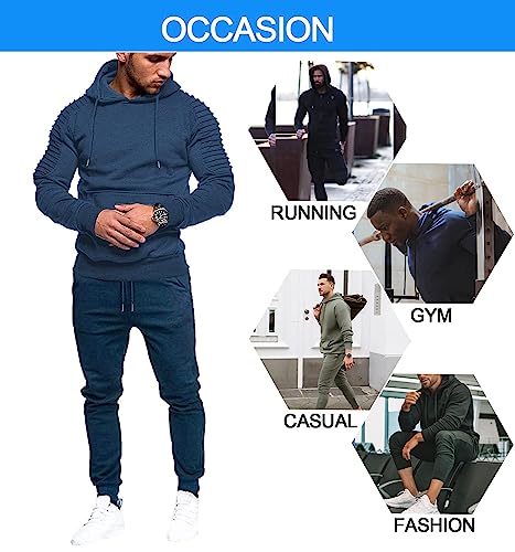 COOFANDY Men's 2 Piece Tracksuit Hoodie Sweatsuit Sets Casual Jogging Athletic Suits