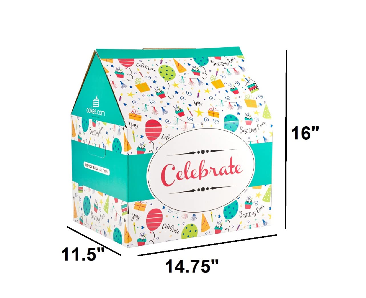 Oasis Supply, Reusable Party Cake Holder || Decorated Bakery Transportation Box || Cake Carrier - Holds Quarter Sheet Cakes, 2 Pack