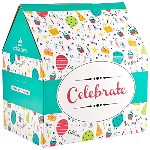 Oasis Supply, Reusable Party Cake Holder || Decorated Bakery Transportation Box || Cake Carrier - Holds Quarter Sheet Cakes, 2 Pack