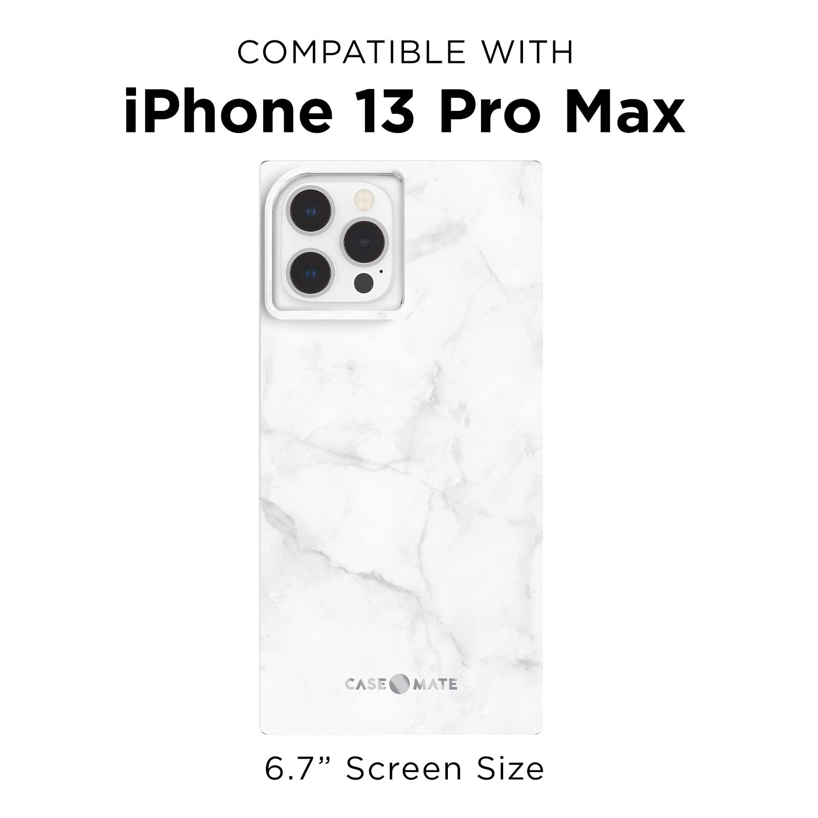 Case-Mate BLOX iPhone 13 Pro Max Case - White Marble [10FT Drop Protection] [Wireless Charging Compatible] Protective Phone Cover for iPhone 13 Pro Max 6.7", Anti-Scratch, Shockproof, Matte