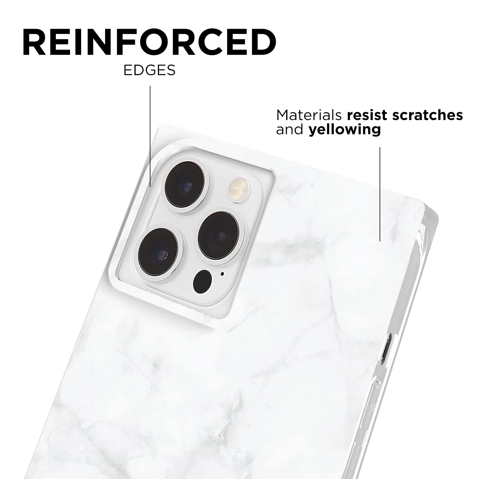 Case-Mate BLOX iPhone 13 Pro Max Case - White Marble [10FT Drop Protection] [Wireless Charging Compatible] Protective Phone Cover for iPhone 13 Pro Max 6.7", Anti-Scratch, Shockproof, Matte