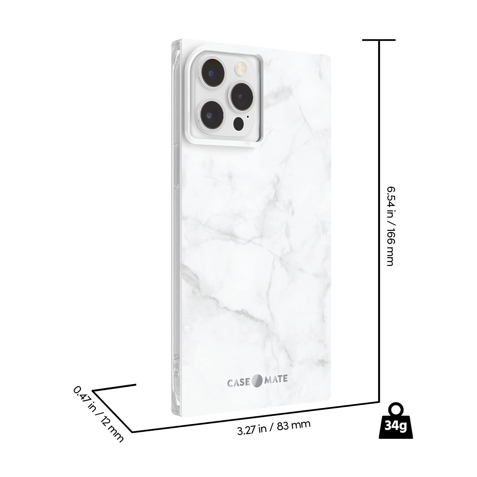 Case-Mate BLOX iPhone 13 Pro Max Case - White Marble [10FT Drop Protection] [Wireless Charging Compatible] Protective Phone Cover for iPhone 13 Pro Max 6.7", Anti-Scratch, Shockproof, Matte