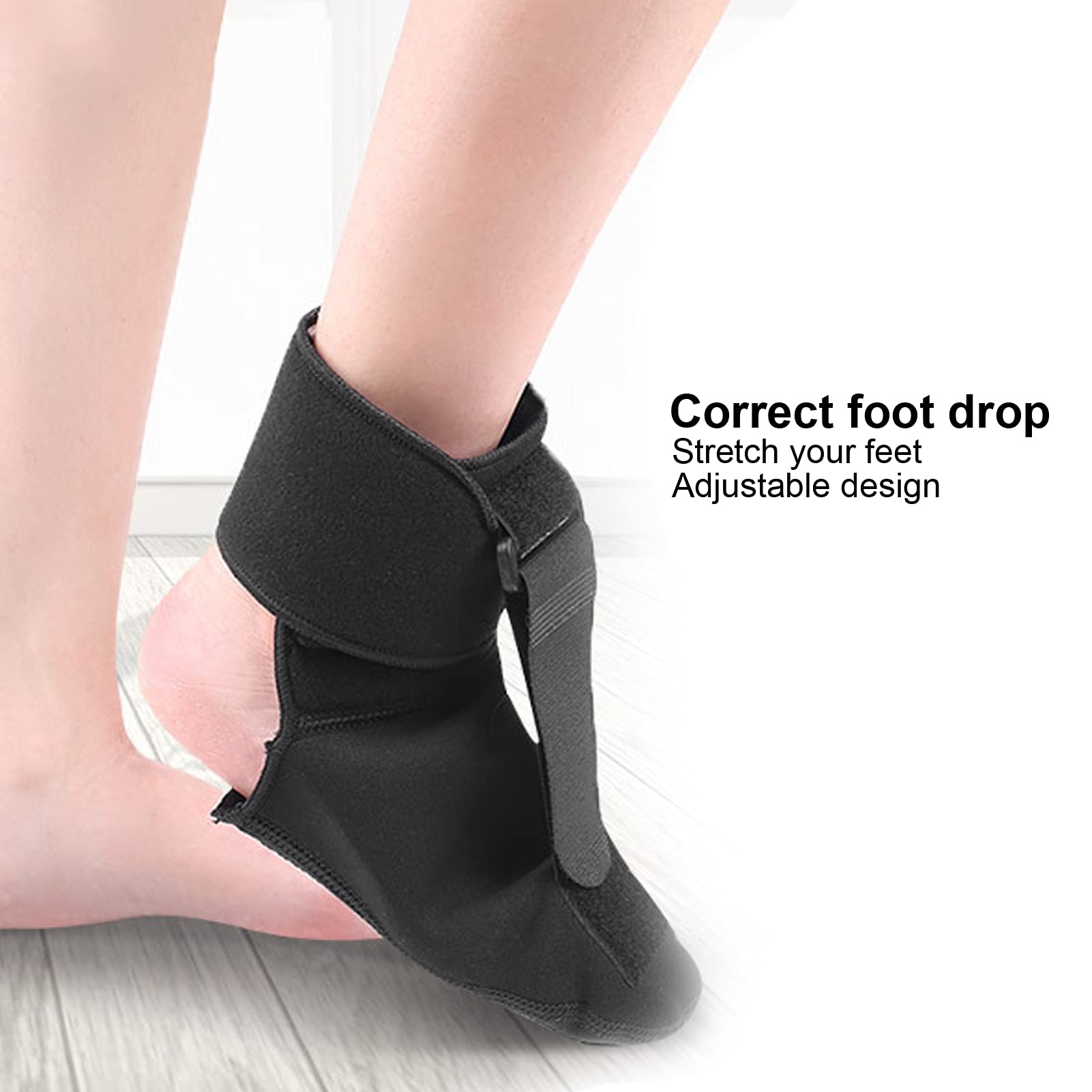 Drop Foot Brace Plantar Fasciitis Night Splint Orthotic Brace Adjustable Ankle Brace for Men and Women(S)