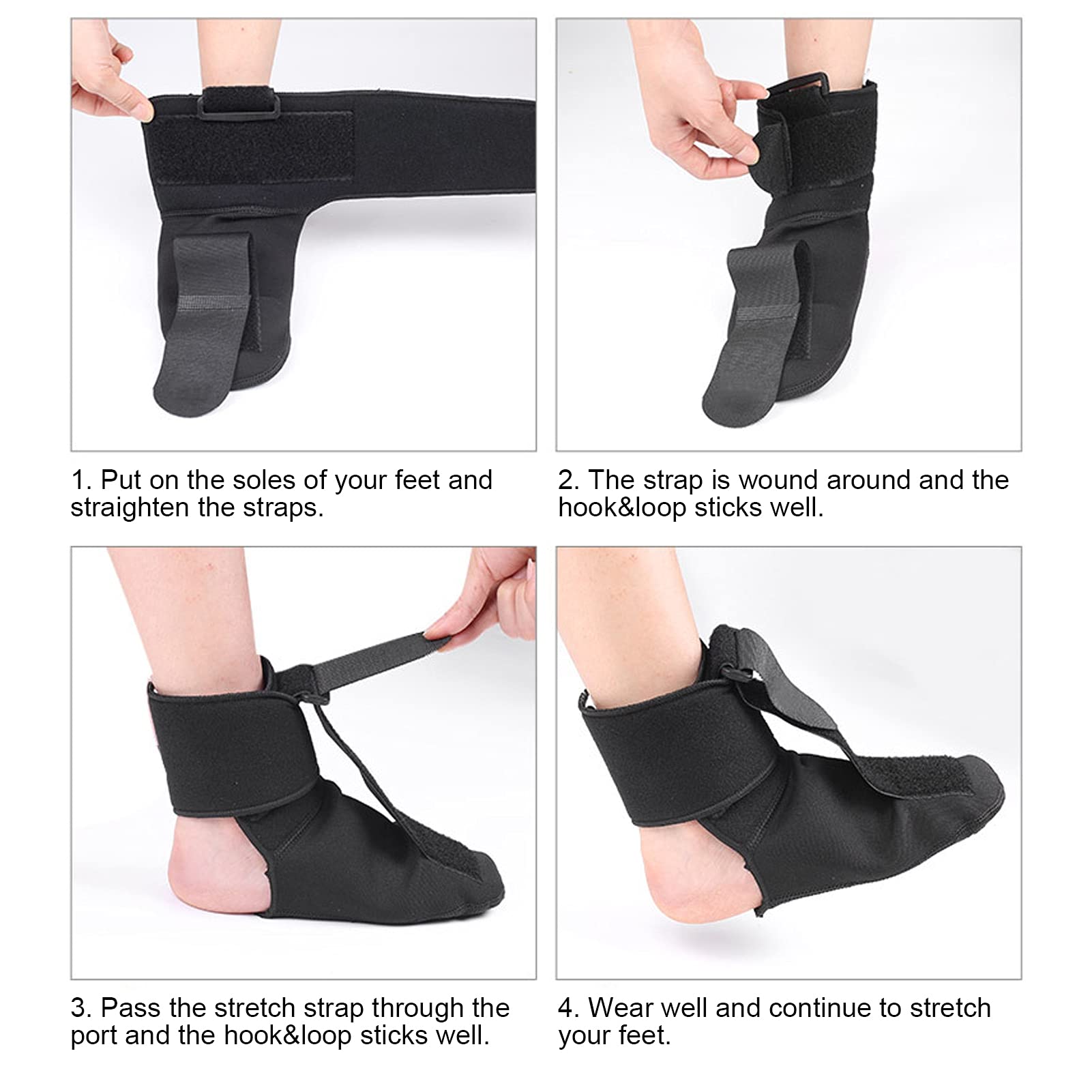 Drop Foot Brace Plantar Fasciitis Night Splint Orthotic Brace Adjustable Ankle Brace for Men and Women(S)