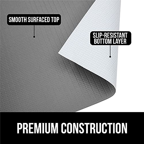 Gorilla Grip Wire Shelf Liners Set of 3 and Smooth Drawer Liner, Wire Shelf Liner Size 14x24 in Charcoal, Waterproof Hard Plastic, Drawer Liner Size 12x10 in Gray, Non Adhesive, 2 Item Bundle