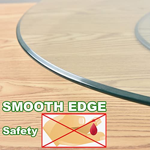 30 Inch Glass Lazy Susan Turntable, Clear Round Tabletop Rotating Serving Tray, Large Dining Table Tray Tabletop Organizer,Aluminum Alloy Bearing, Silent